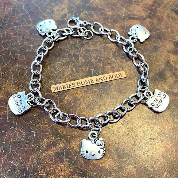 Jewelry | Hello Kitty Sanrio Mini Charms Bracelet New Silver Womans Y2k ...